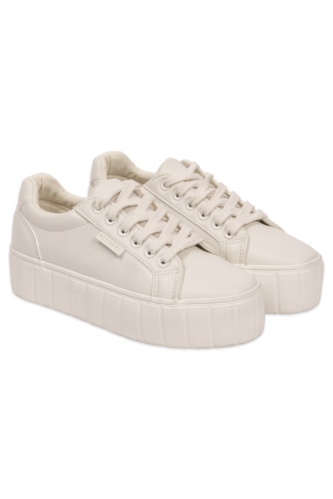 Lace Up Sneaker _ 153934 _ Natural from REFINERY – Refinery