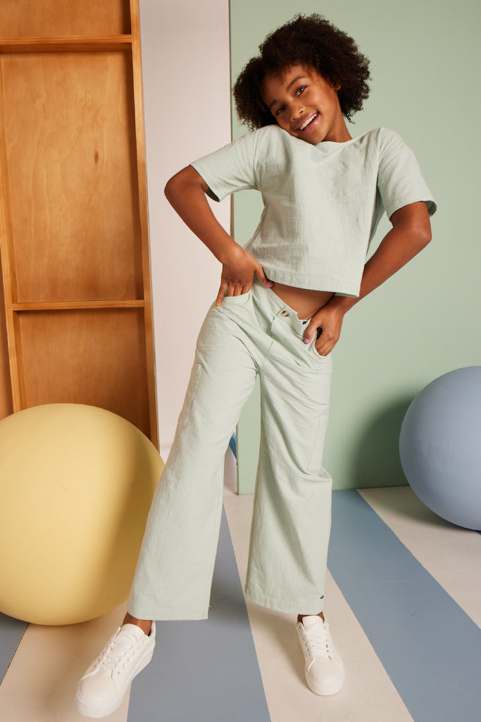 Girls Cargo Pants _ 153557 _ Sage from REFINERY – Refinery